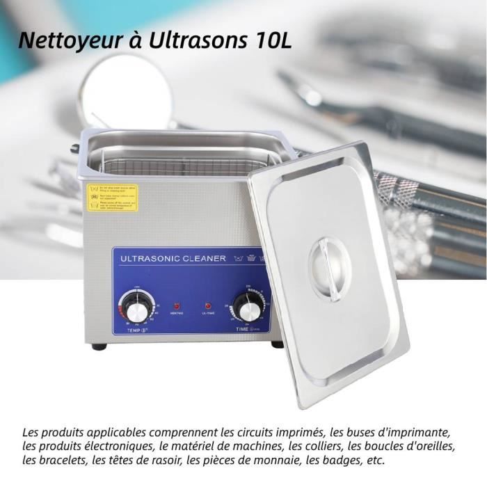 Nettoyeur à ultrasons professionnel 10L avec panier et minuterie pour ...
