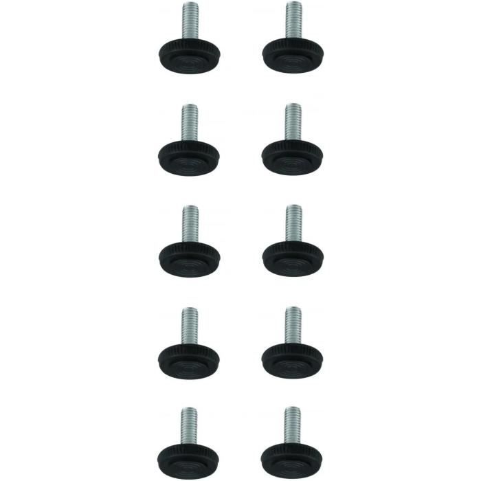 10X Vis Pied M6 X 17 Base 21Mm Bouton Moleté Tête Plastique Molette Meuble Table Chaise Etagère ...