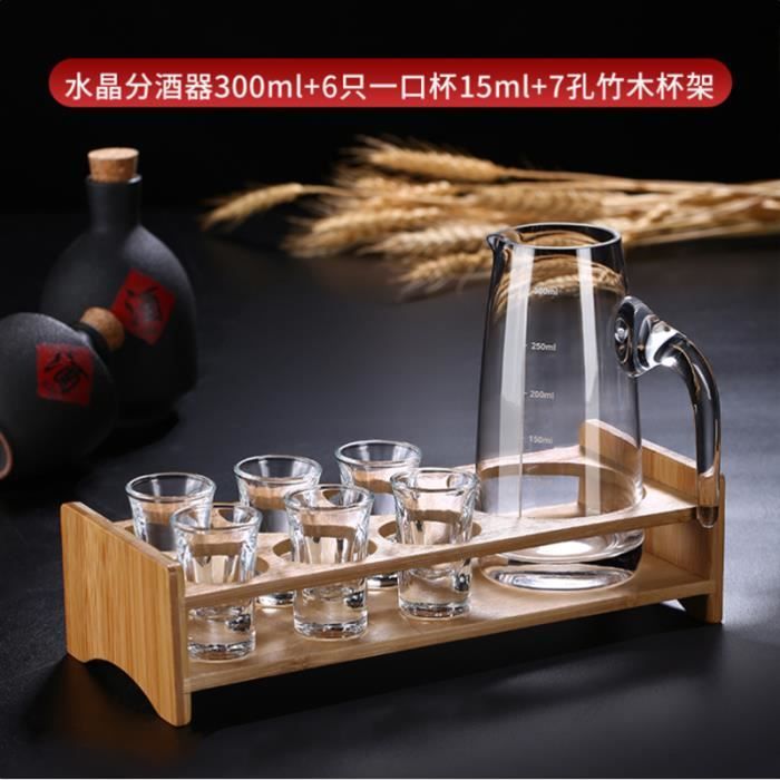 Jeu de verres à vin blanc avec cadre en bois,carafe à vin,verre à ...