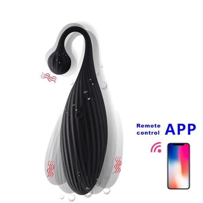 Le noir - godemichet vibrateur bluetooth pour femmes, avec application sans fil, télécommande ...