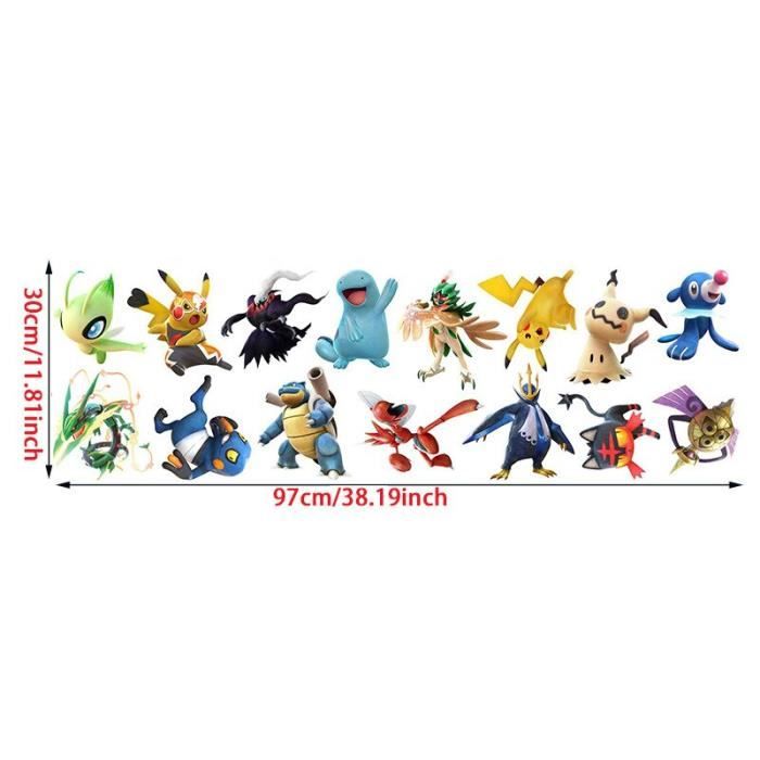 Autocollant Mural Dessin Animé Pokemon Pikachu Charizard Ash Ketchum ...