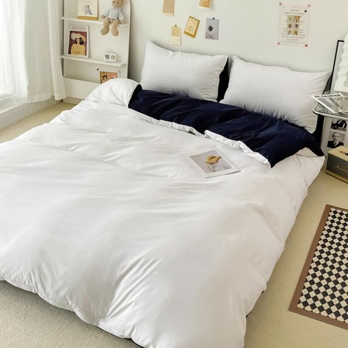 Couvre lit, simple, couleur unie, pièces épaissi quatre ensemble ...