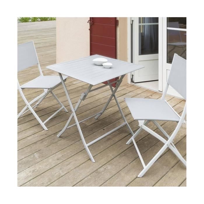 TABLE AZUA HESPERIDE PLIANTE ALU SILVER 2 PLACES - Cdiscount Jardin TABLE AZUA HESPERIDE PLIANTE ALU SILVER 2 PLACES - Cdiscount Jardin