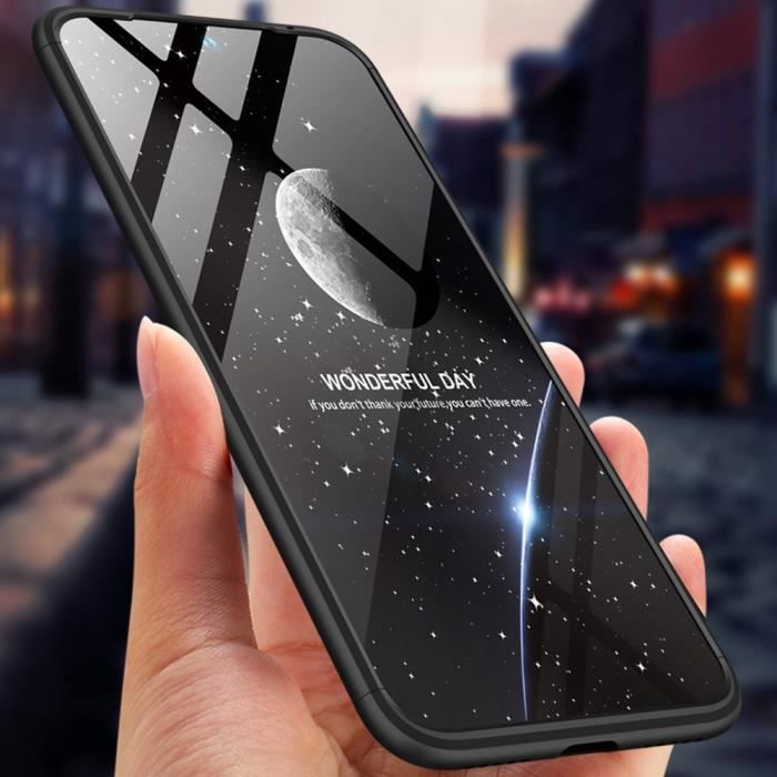 Coque Xiaomi Redmi Note 7,Noir Anti-Choc Ultra Slim Sur PC 3 en 1 Matte ...