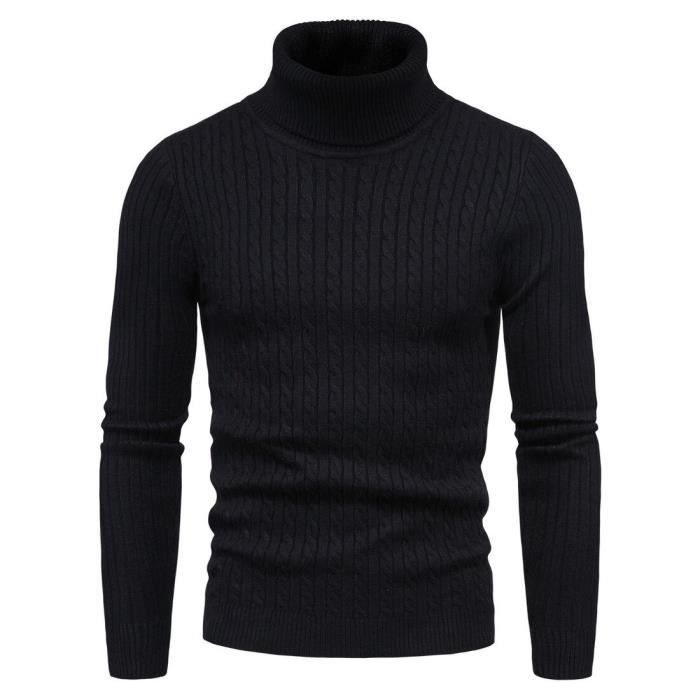 Pull chaud à col roulé pour Hommes Pull décontractés vêtement ...