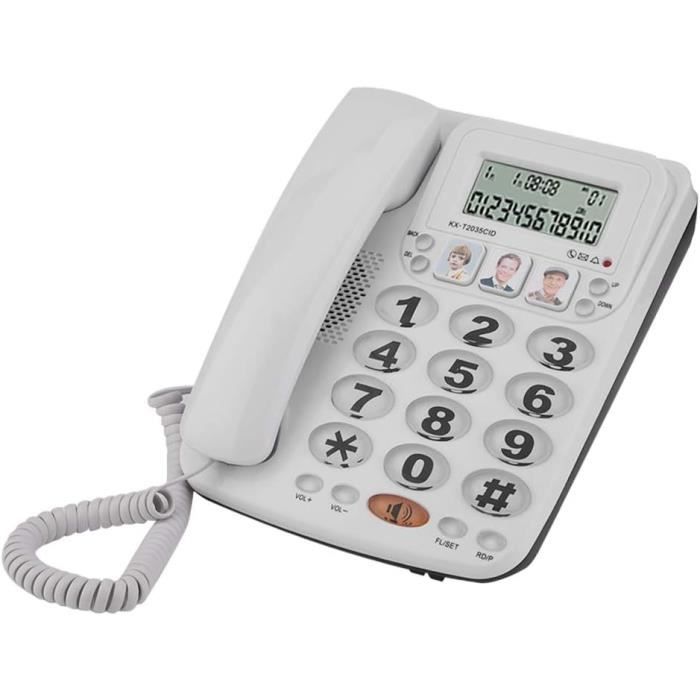 Téléphone Filaire, Téléphone Fixe Filaire Domestique Avec Haut-Parleur Et Identification De L ...