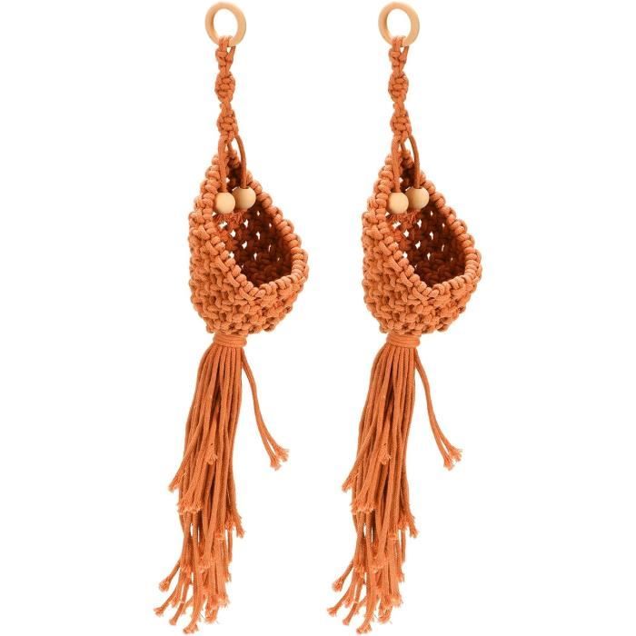 Macrame Suspendu Planteur, 2 Paquet 16.5" Ovale Maison Air Plante ...