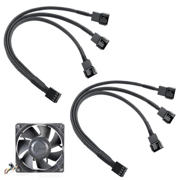 2 Pièces Câble Séparateur De Ventilateur Pwm,1 À 3 Pc 4 Pin Pwm Câble ...