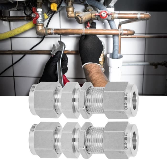 Cloison de compression - SURENHAP - Acier inoxydable 316 - Double virole - 2 pièces - Intérieur ...