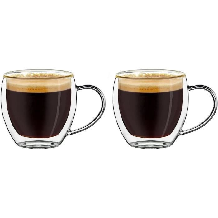 Verres À Expresso À Double Paroi Avec Poignée, Lot De 2 100 Ml, Tasses ...