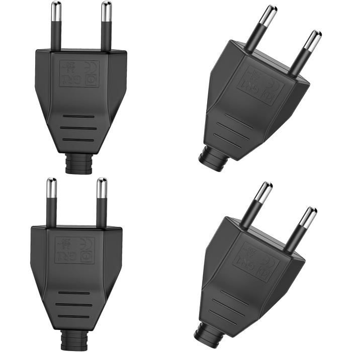 Lot De 4 Fiches Européennes Plates (220 V, 2,5 A), Fiche D'Alimentation ...