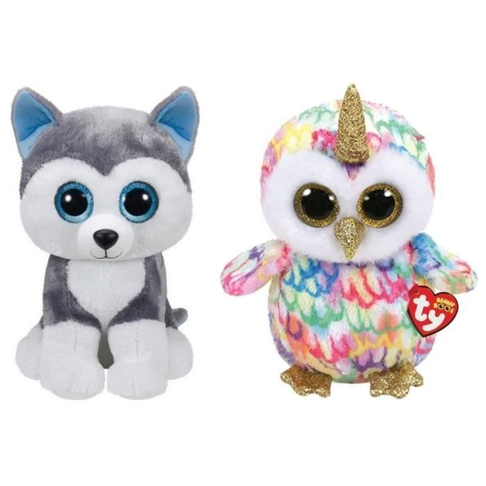 Ty - Peluches - Beanie Buddy - Slush Husky & Enchanted La Chouette ...