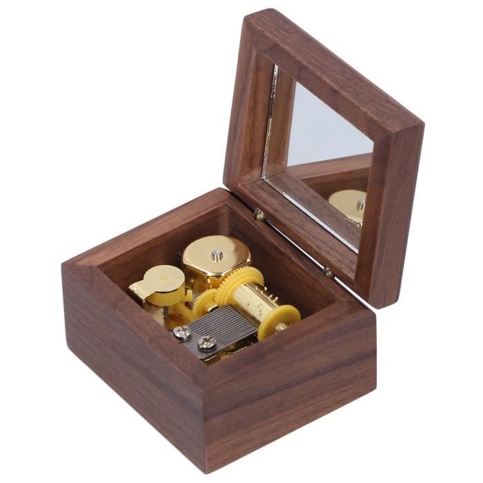 Boîte à Musique Mécanique en Bois de Noyer Artisanat Cadeau pour ...