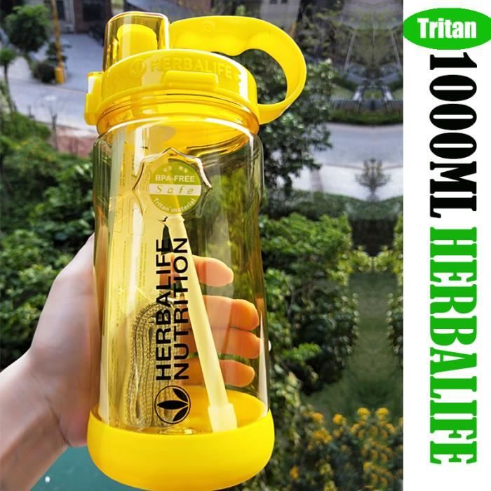 GOURDE,Yellow-2000ML--Bouteille'eau sans BPA en Tritan de 1000ml, bouteille'espace Portable ...