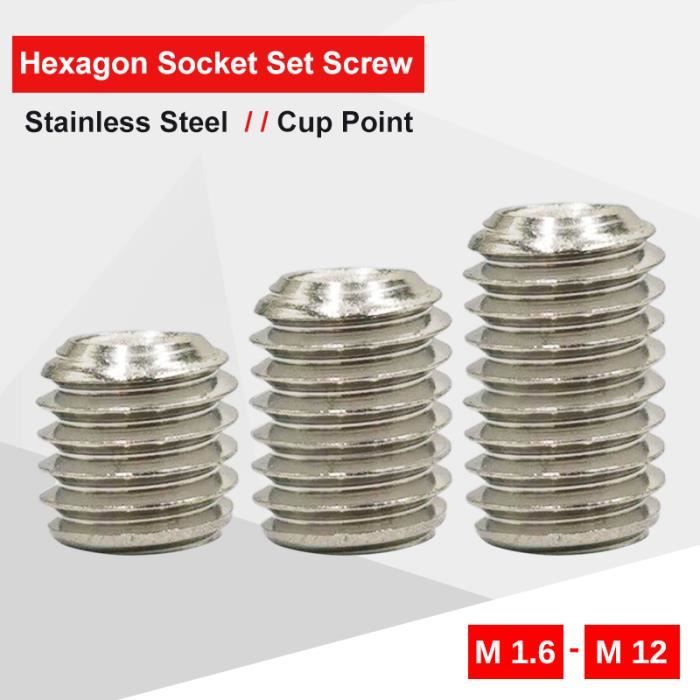 M2-8 mm 16 PCS -Vis à douille hexagonale M1.6 M2 M2.5 M3 M4 M5 M6 M8 ...