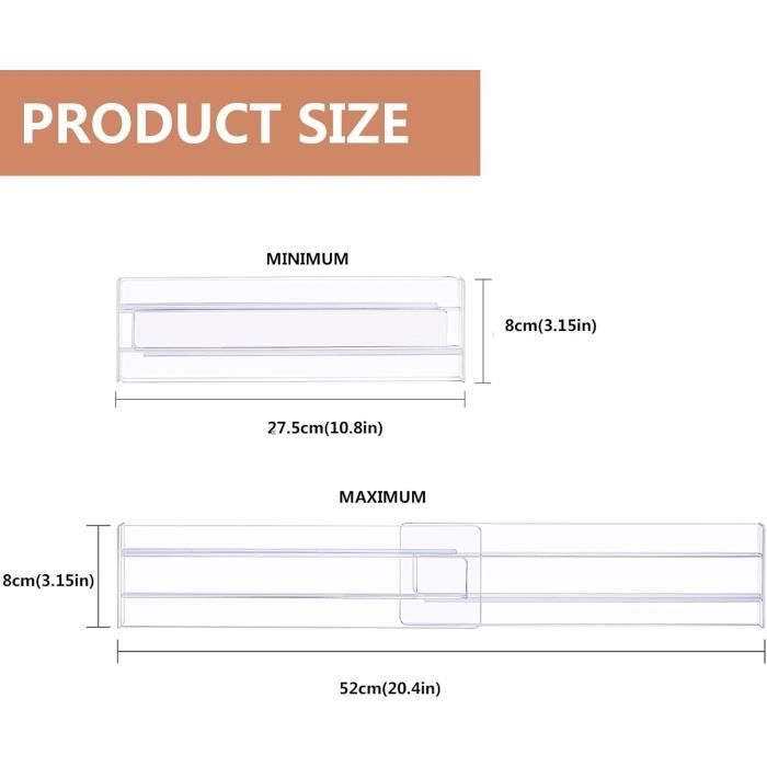 Separateur Tiroirs,Organisateur de Tiroir Réglables(27,5-52cm ...