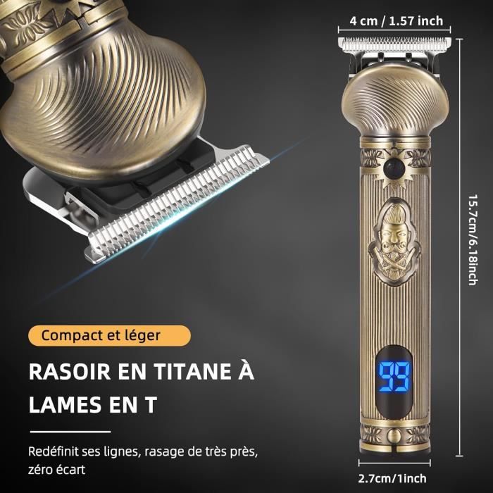 Tondeuse Barbe Cheveux Hommes,Rasoir Electriques Nez Professionnel,Kit De Tondeuse À Barbe 6-En ...