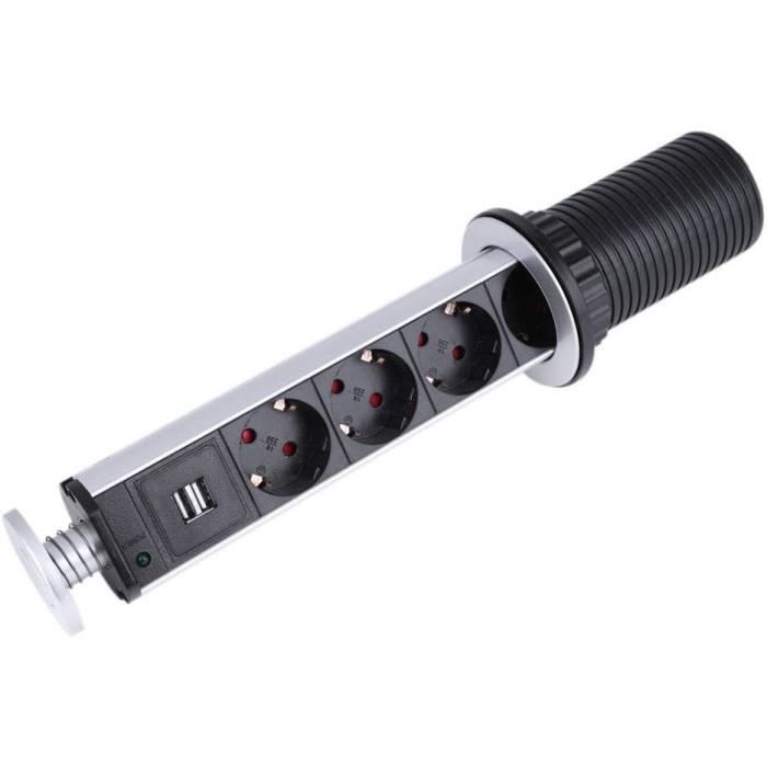 Bloc Prise Escamotable 4 Prises, Multiprise Escamotable Avec Usb ...