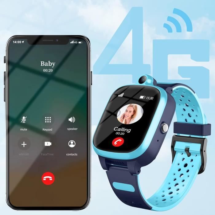 Montre Connectée Enfant Avec Gps Téléphone 4G, Montre Avec Téléphone ...