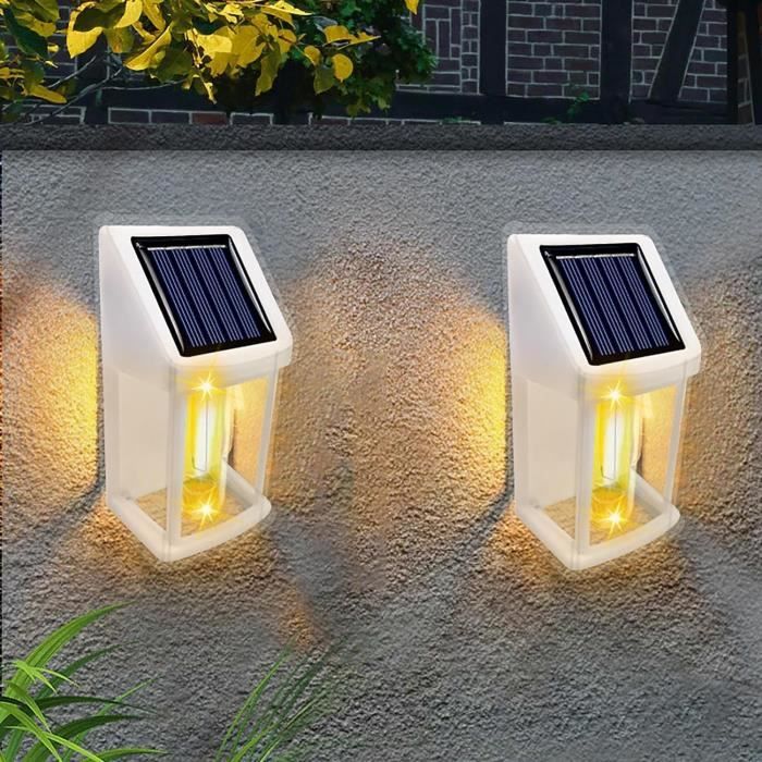 Appliques Murales Extérieures Solaires,Lanterne Murale Solaire Étanche Avec Capteur De Mouvement ...