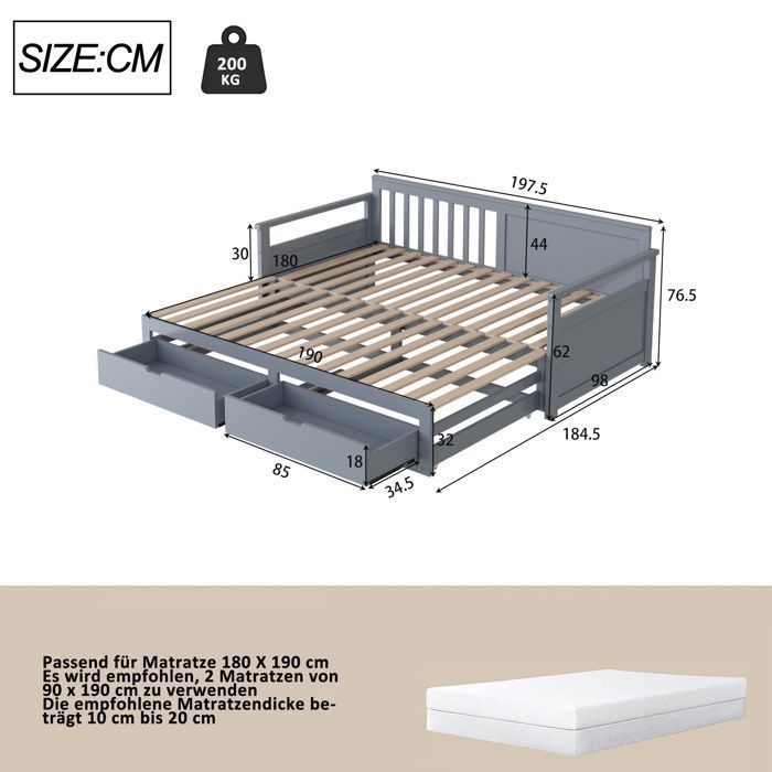Structure de lit Nouveau Eco - friendly Material canapé - lit 2 en 1 ...