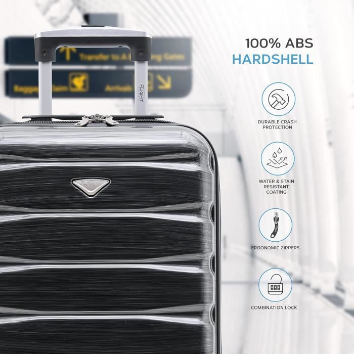 Abs Valise Cabine 55X35X20 Cm Compatible Avec Air France, Hop! Easyjet, Ryanair Et Bien D'Autres ...