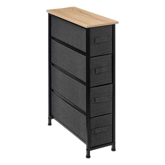 Five Simply Smart - Rangement 4 tiroirs tissu - Gris foncé - Cdiscount ...