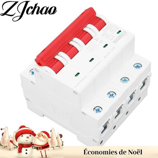 Disjoncteur CC - HURRISE - Mini Disjoncteur 4P DC 1000V 10A - Déclenchement rapide - Extinction ...