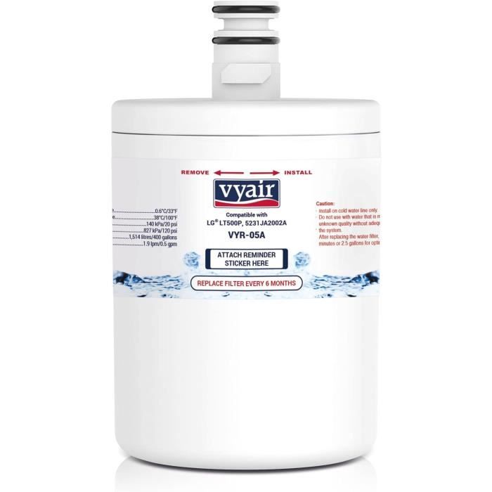 Vyair VYR-05A Cartouche de filtre à eau pour réfrigérateur compatible ...