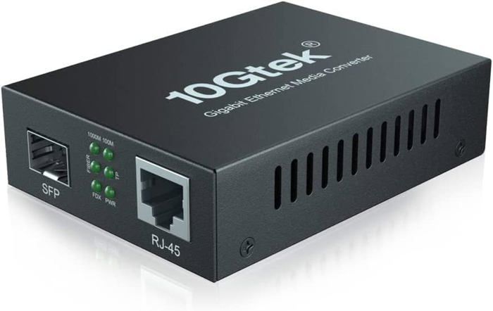 1.25G Gigabit Ethernet SFP to RJ45 Fiber Media Converter, 10/100/1000M ...