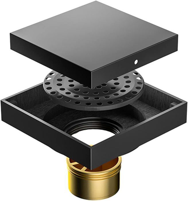 Siphon De Sol Carr En Laiton 10Cm Avec Insert De Carrelage Amovible 2 ...