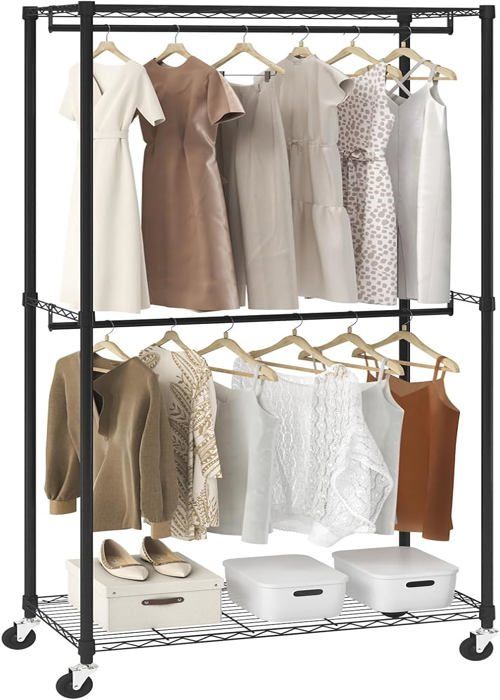 VEVOR Portant à Vêtements Mobile Porte-Manteau avec Roulettes 2 ...