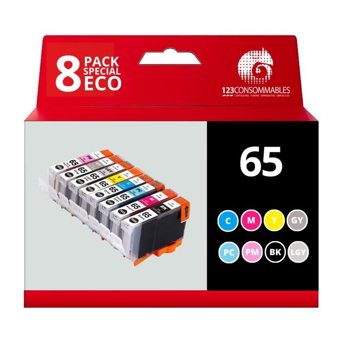 Pack compatible Canon CLI-65, 8 Cartouches - Cdiscount Informatique