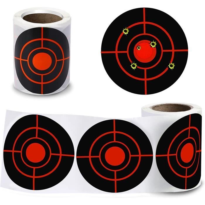 100Pcs 3 Pouces Cibles de tir autocollants, papier cible de tir fluorescent pour la pratique du ...