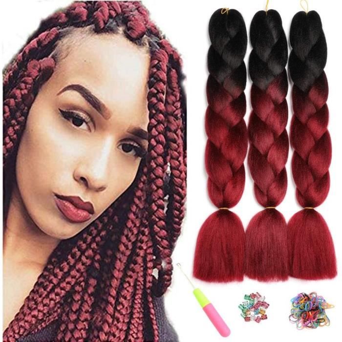 Kanekalon Meches Tresse Cheveux, Meches Pour Tresses Africaine, 24 ...