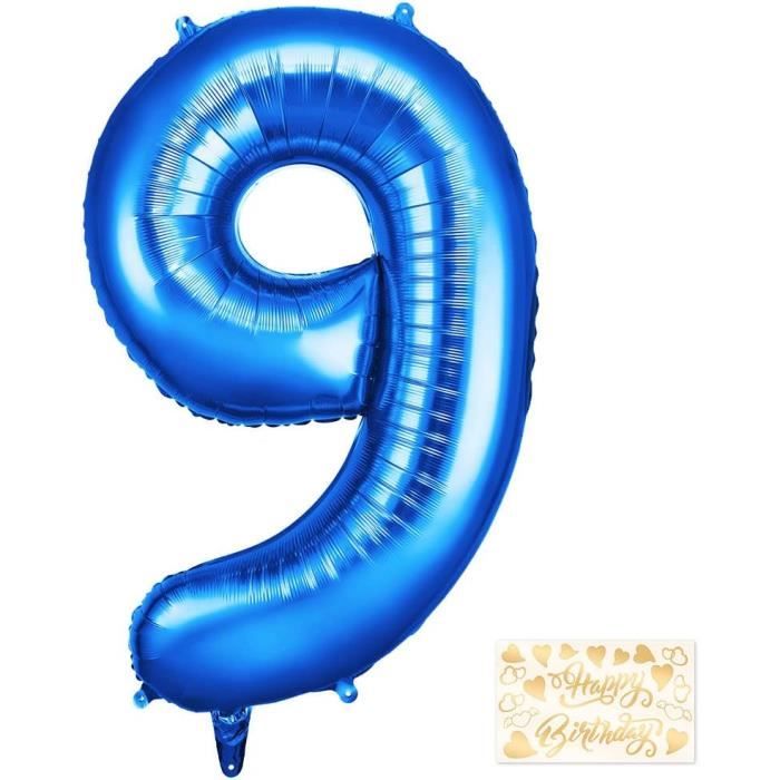 Ballon Anniversaire, Ballon Chiffre 9, 40Inch Ballon Géant Numéro ...