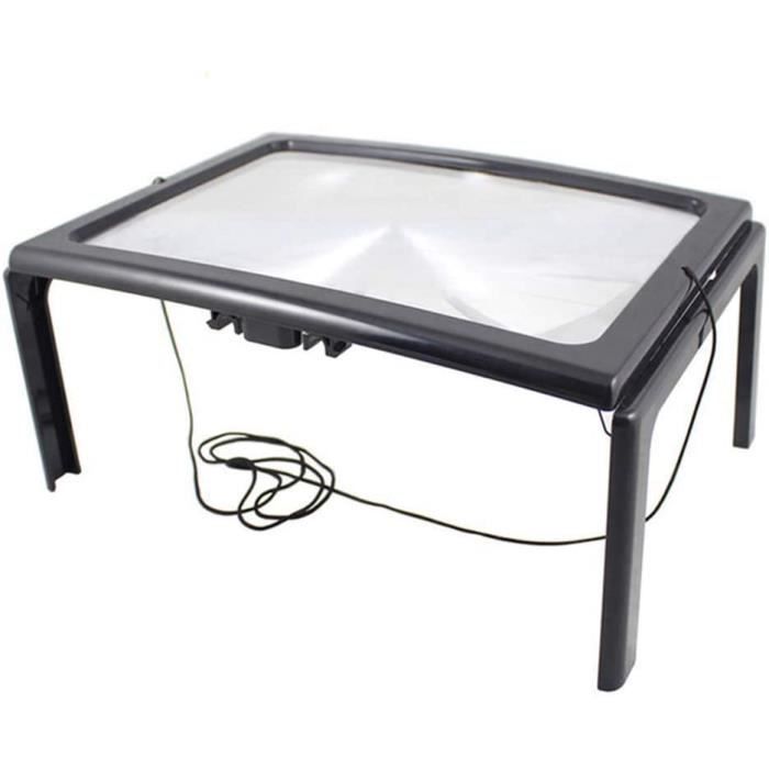 3X Loupe De Table Avec 4 Lampes à LED Pour Une Lecture Pleine Page Et ...