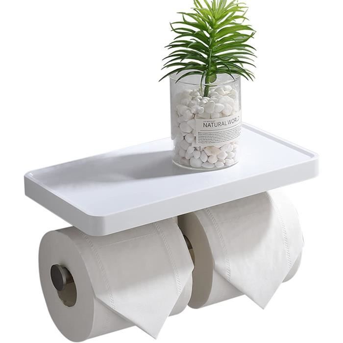 Derouleur Papier WC Mural Porte Papier Toilette avec Rangement Support ...