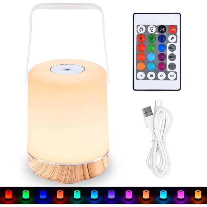 Lampe de chevet tactile à intensité variable LED veilleuse enfants avec télécommande et ...