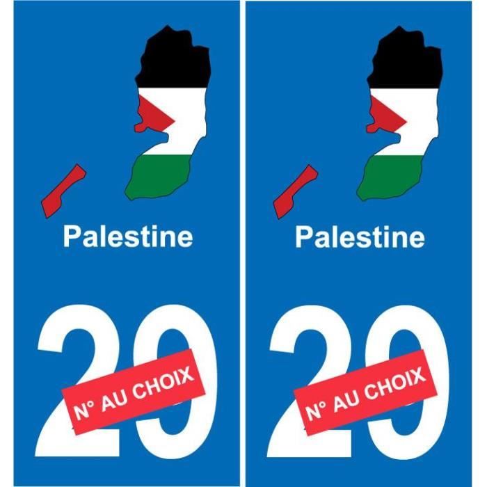 Palestine carte drapeau autocollant sticker plaque immatriculation auto ...