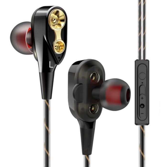 Dual Drive stéréo filaire écouteurs intra-auriculaires basse écouteurs ...