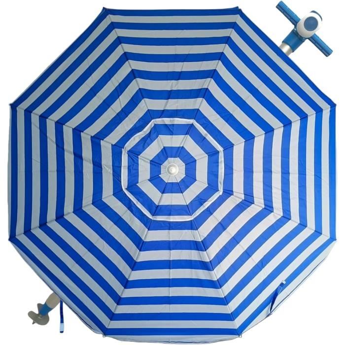 Parasol De Plage 180 Cm, Aluminium, Upf+50 Bloque 99% Des Rayons Uv ...
