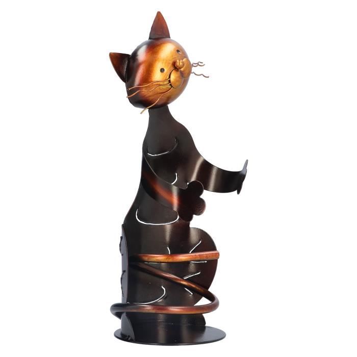 URB Figurines animales en métal Casier à vin en forme de chat étagère ...