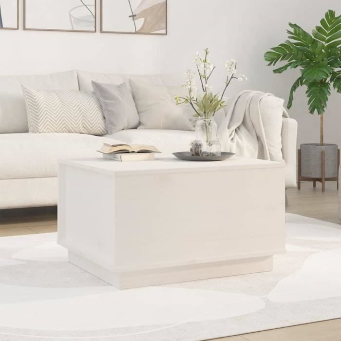 MAG Table basse Blanc 60x50x35 cm Bois massif de pin 7686514816417 ...