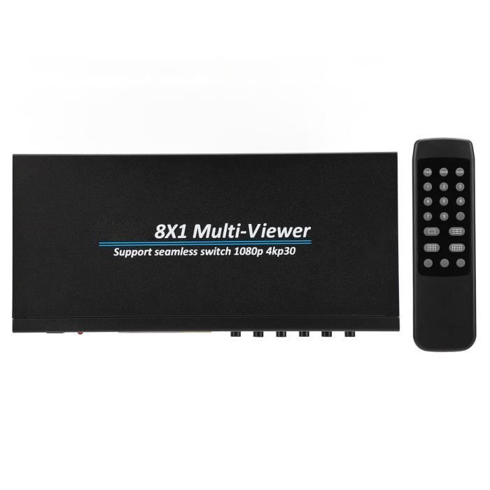 HURRISE commutateur d'écran Séparateur d'écran multi-spectateurs 8x1 ...