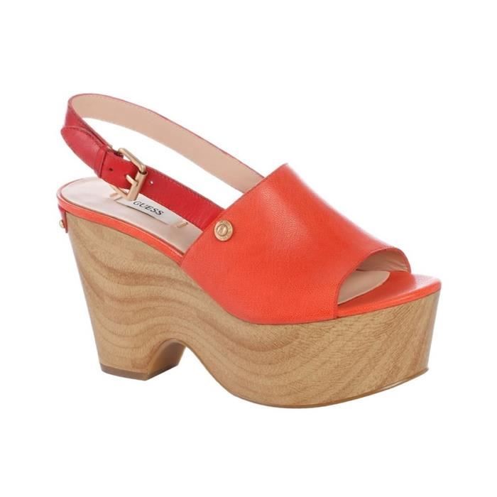 SANDALE GUESS FL5TRIL R en cuir rouge Femme Multicolor - Cdiscount ...