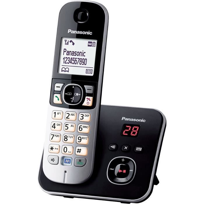 Telephone sans fil DECT Panasonic Solo KX-TG6821FRB - Cdiscount Téléphonie