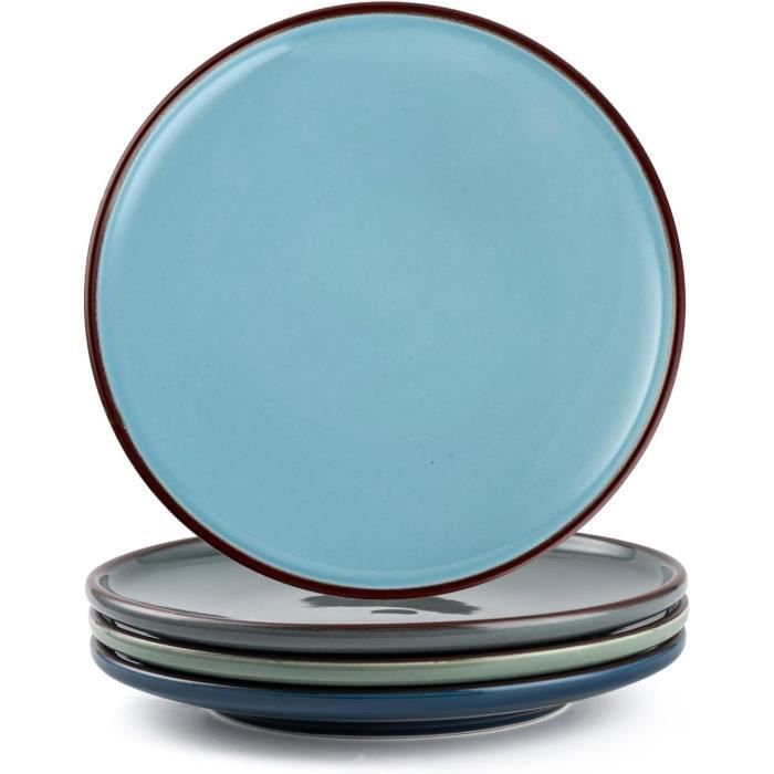 Assiettes Plates Céramique,28Cm Grandes Assiettes Petit Déjeuner Set D ...