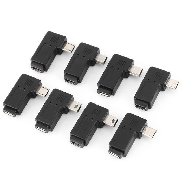 Ganen-Pack de 40 connecteurs USB multiples Adaptateur angle 20 Mini ...