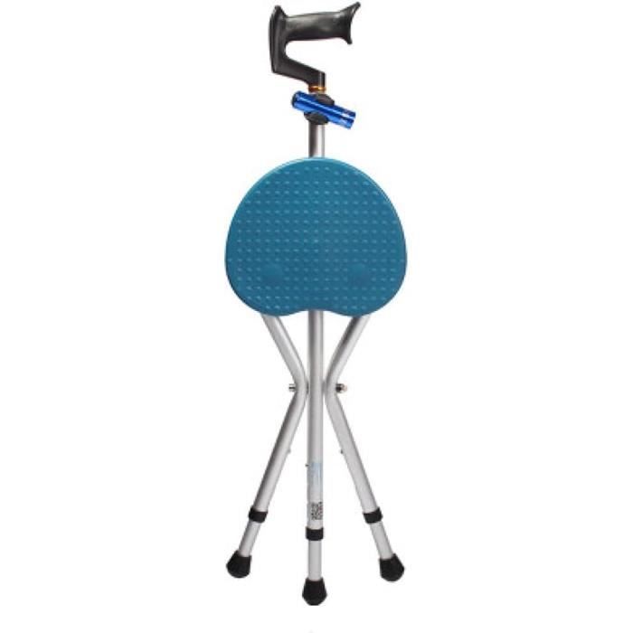 Canne Siège Portable Légère à Avec éclairage Led Canne Trépied